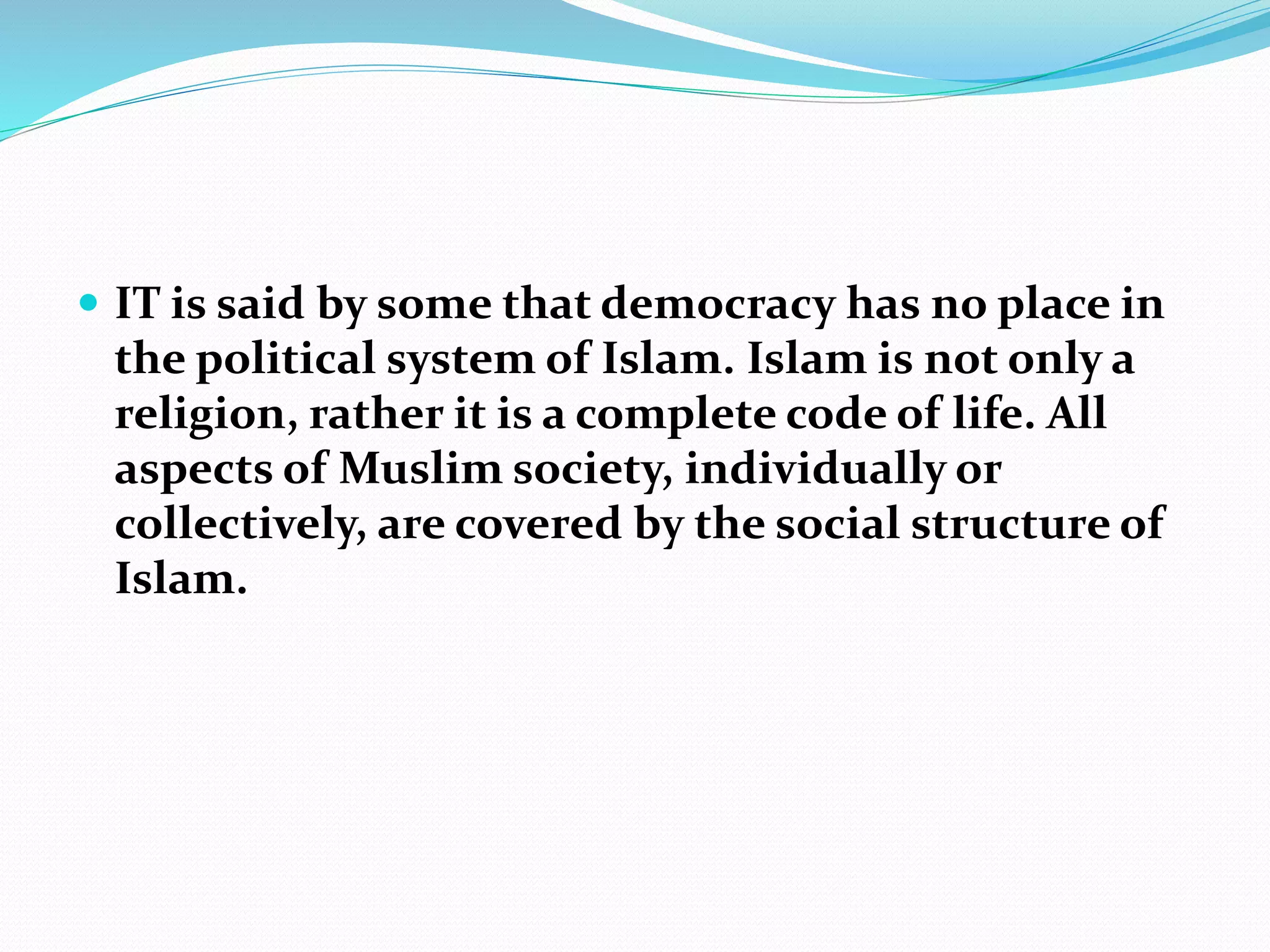 Democracy and islam | PPTX