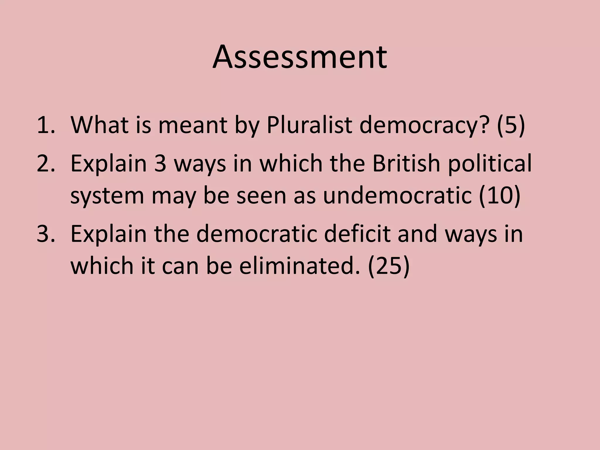 Democracy and participation revision 2014 | PPTX