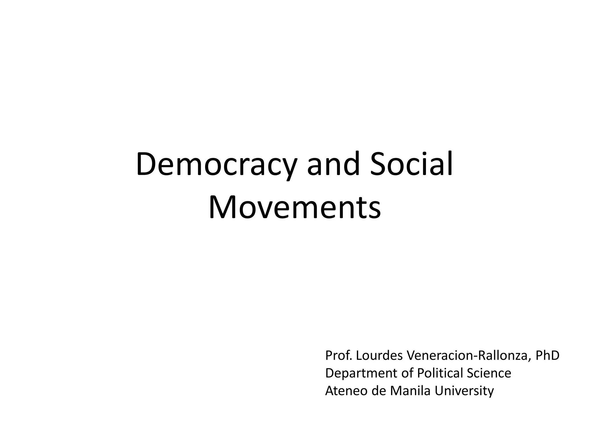 Democracy And Social Movements | PDF