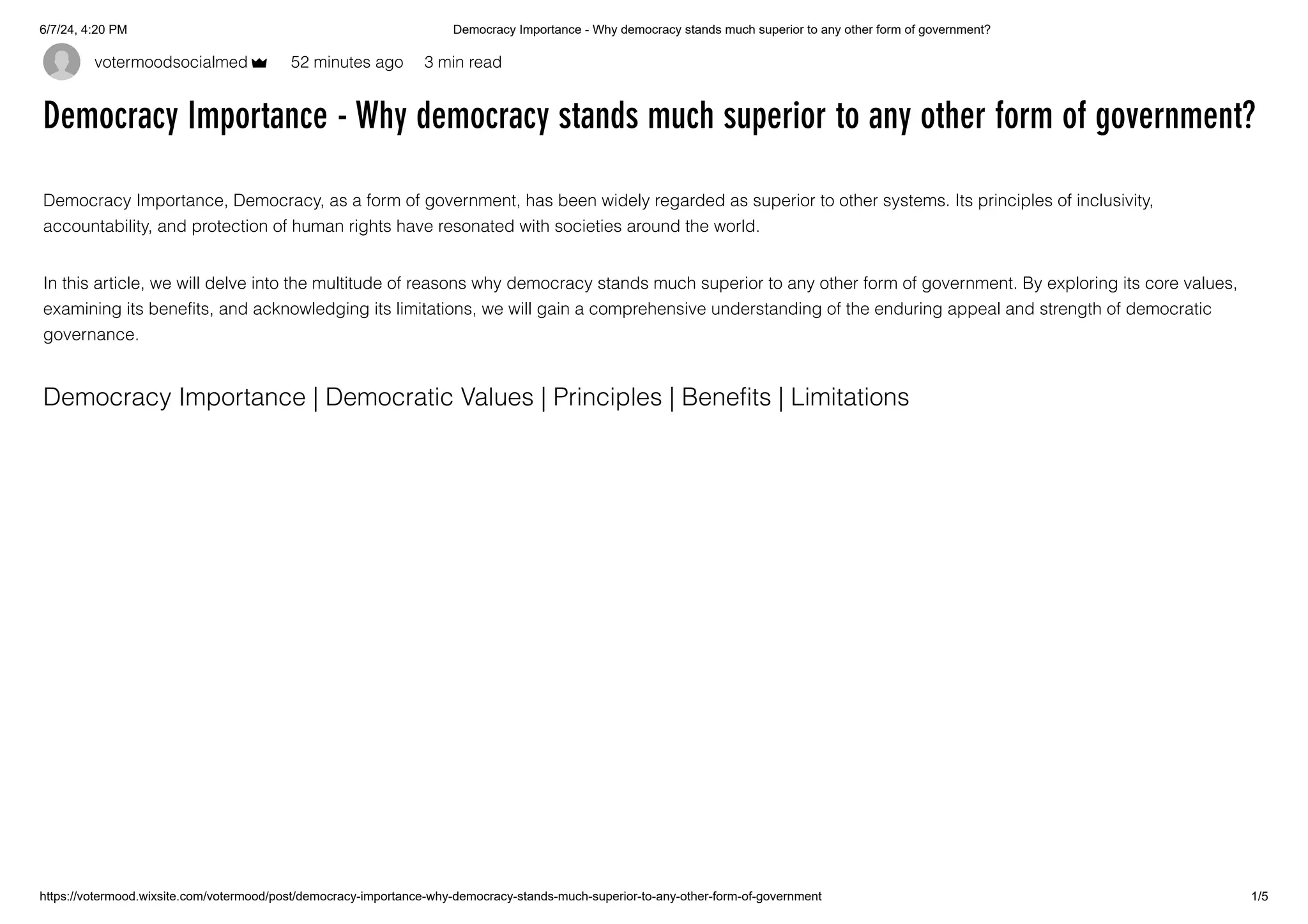 Democracy Importance - Why democracy stands much superior to any other ...