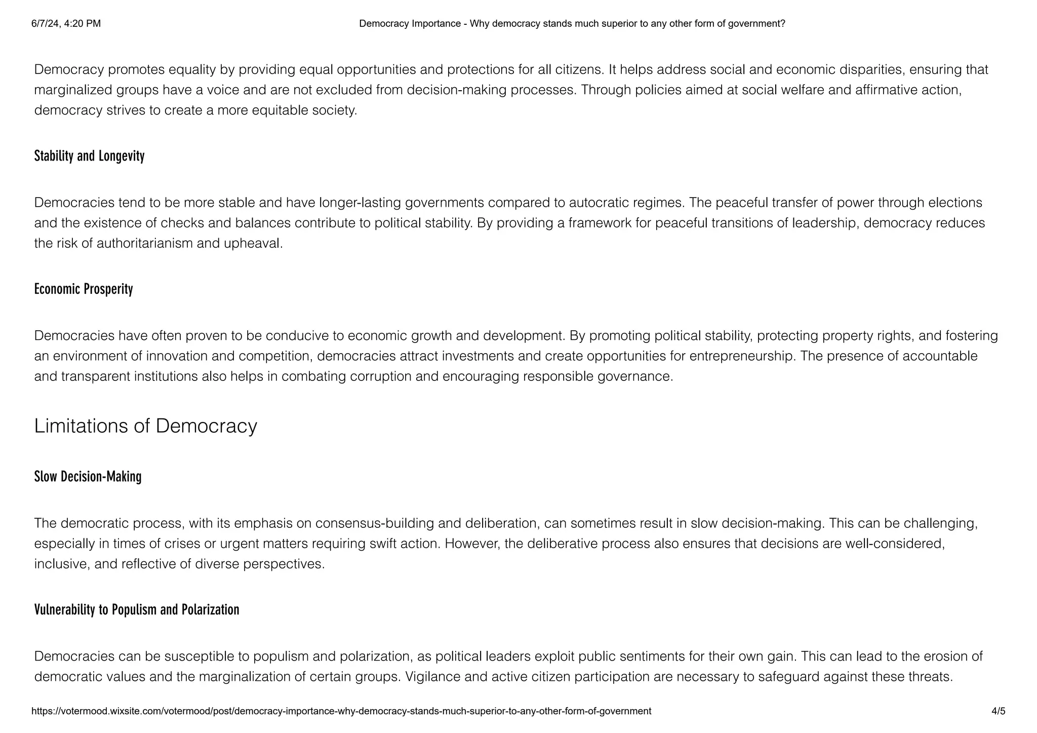 Democracy Importance - Why democracy stands much superior to any other ...