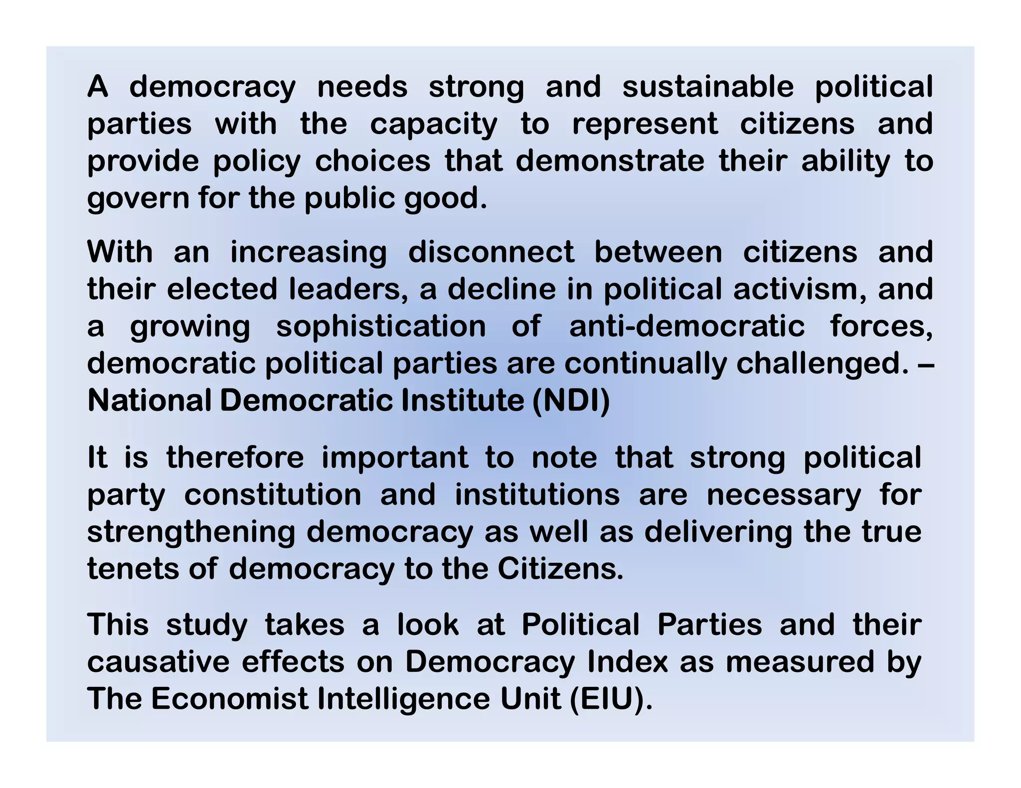 Democracy index and political parties | PDF