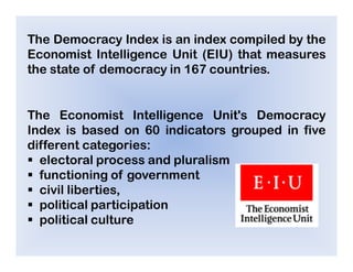 Democracy index and political parties | PDF