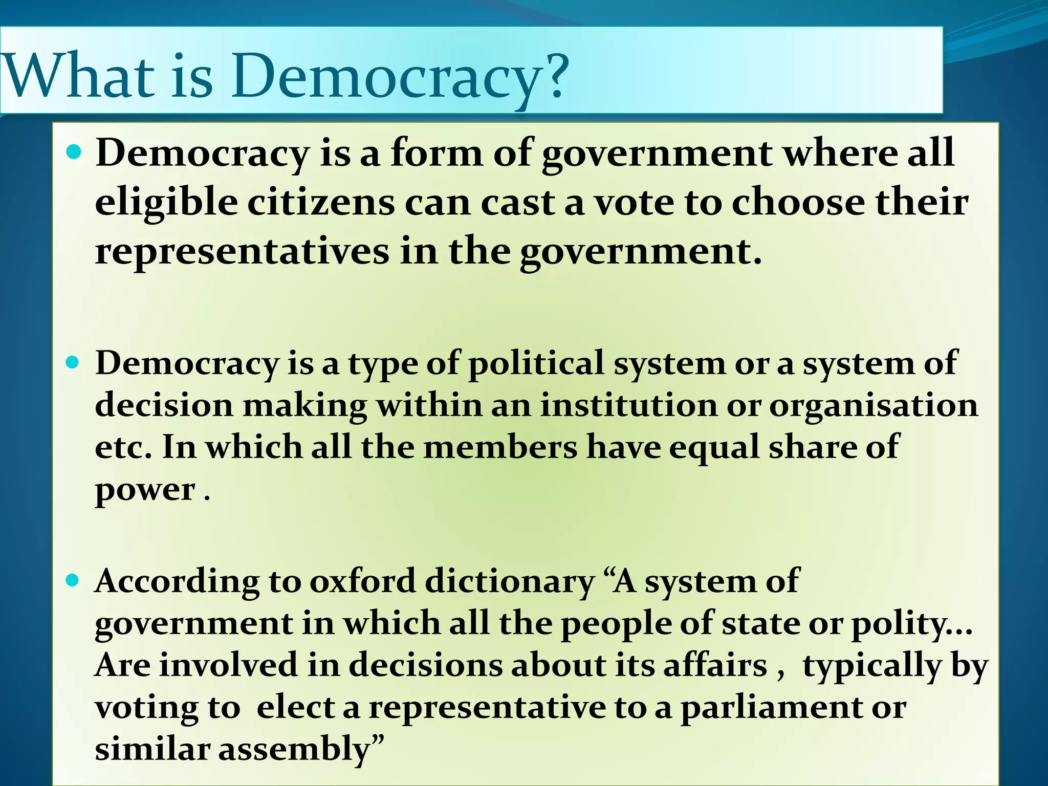 Democracy in india ( sajib) | PPTX