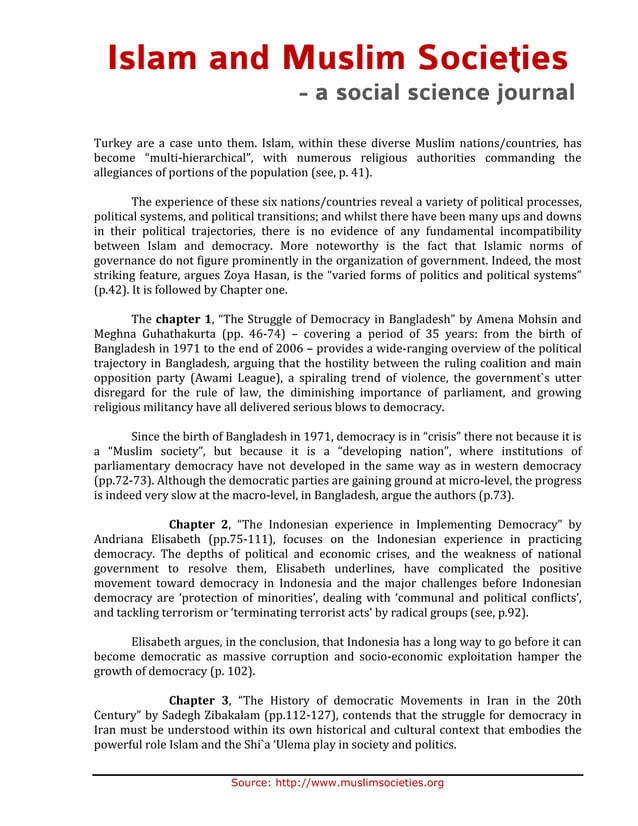 Democracy in muslim societies the asian experience | PDF