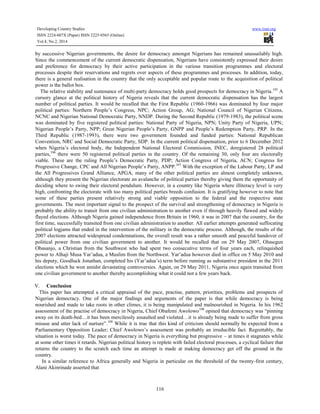 Democracy in nigeria practice, problems and prospects | PDF