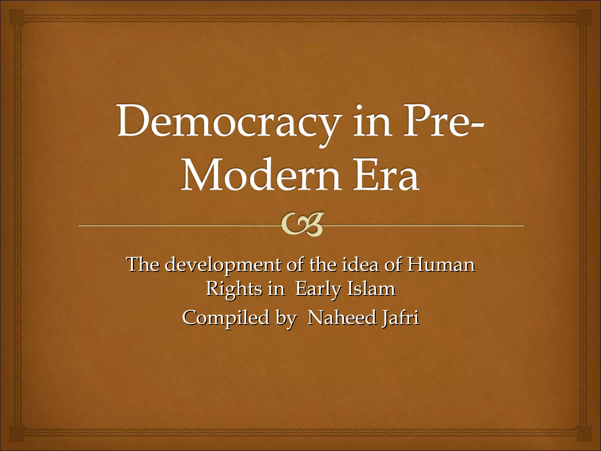 Democracy in pre modern era | PPT