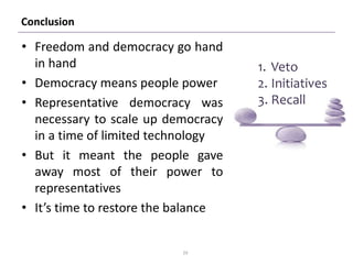 Democracy - Correcting the balance of power | PPT