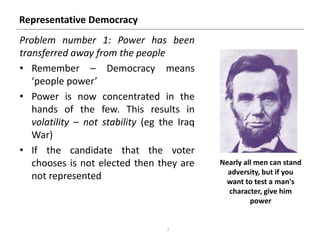 Democracy - Correcting the balance of power | PPT