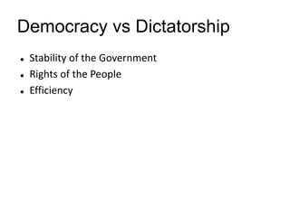 Democracy or dictatorship | PPTX