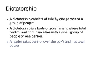 Democracy or dictatorship | PPTX