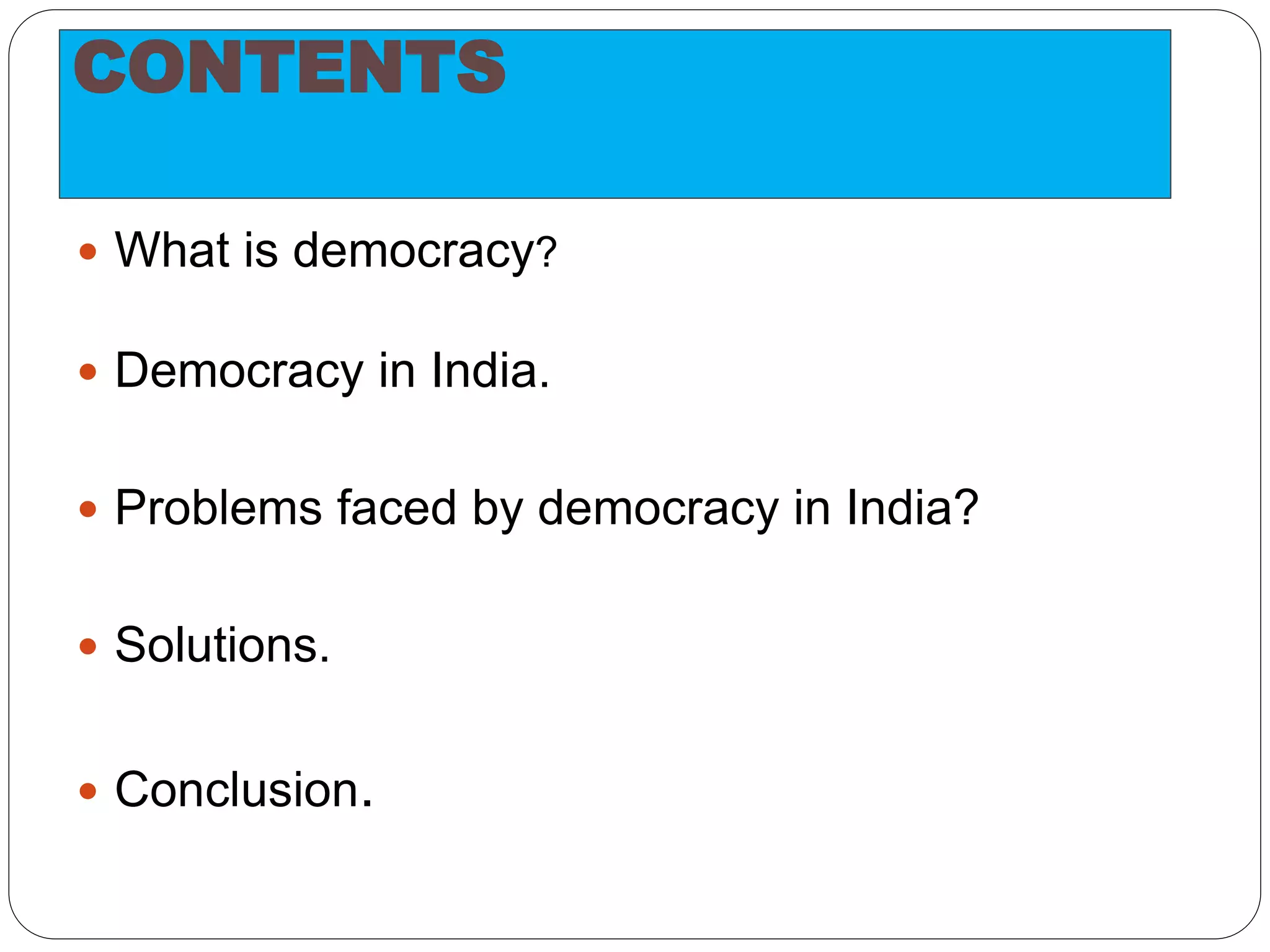 Democracy ppt | PPTX | Civic affairs | Politics
