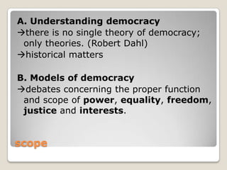 Democracy theories | PPTX