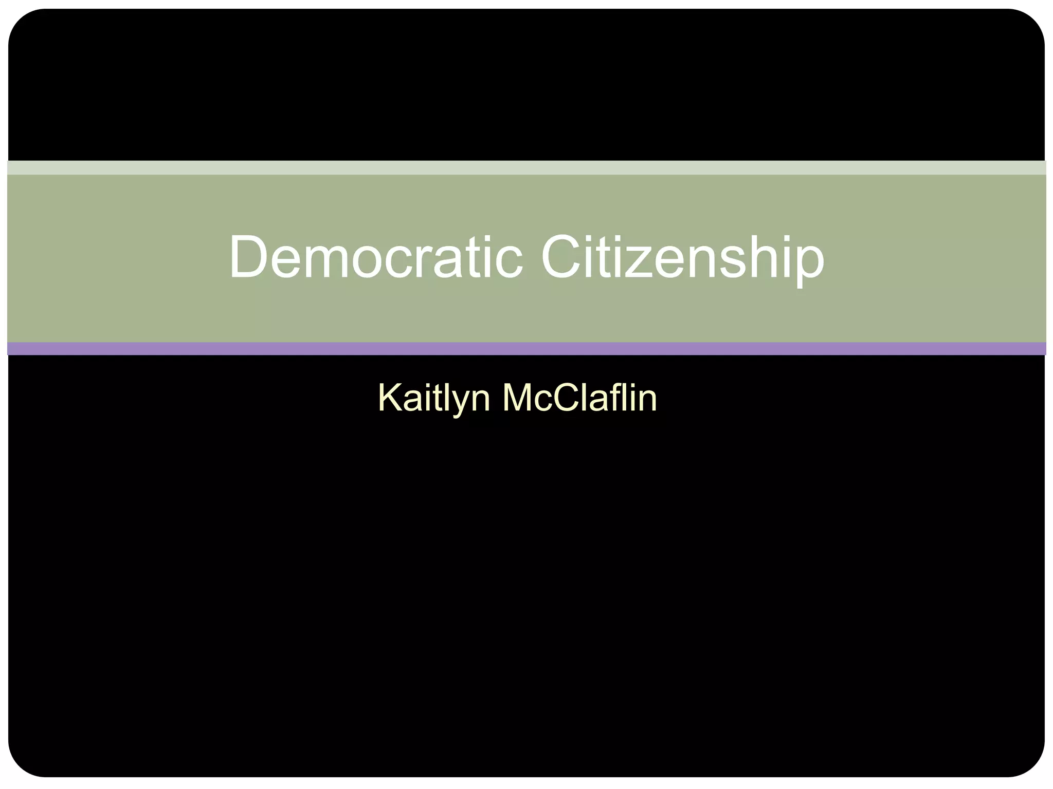Democratic citizenship | PPTX