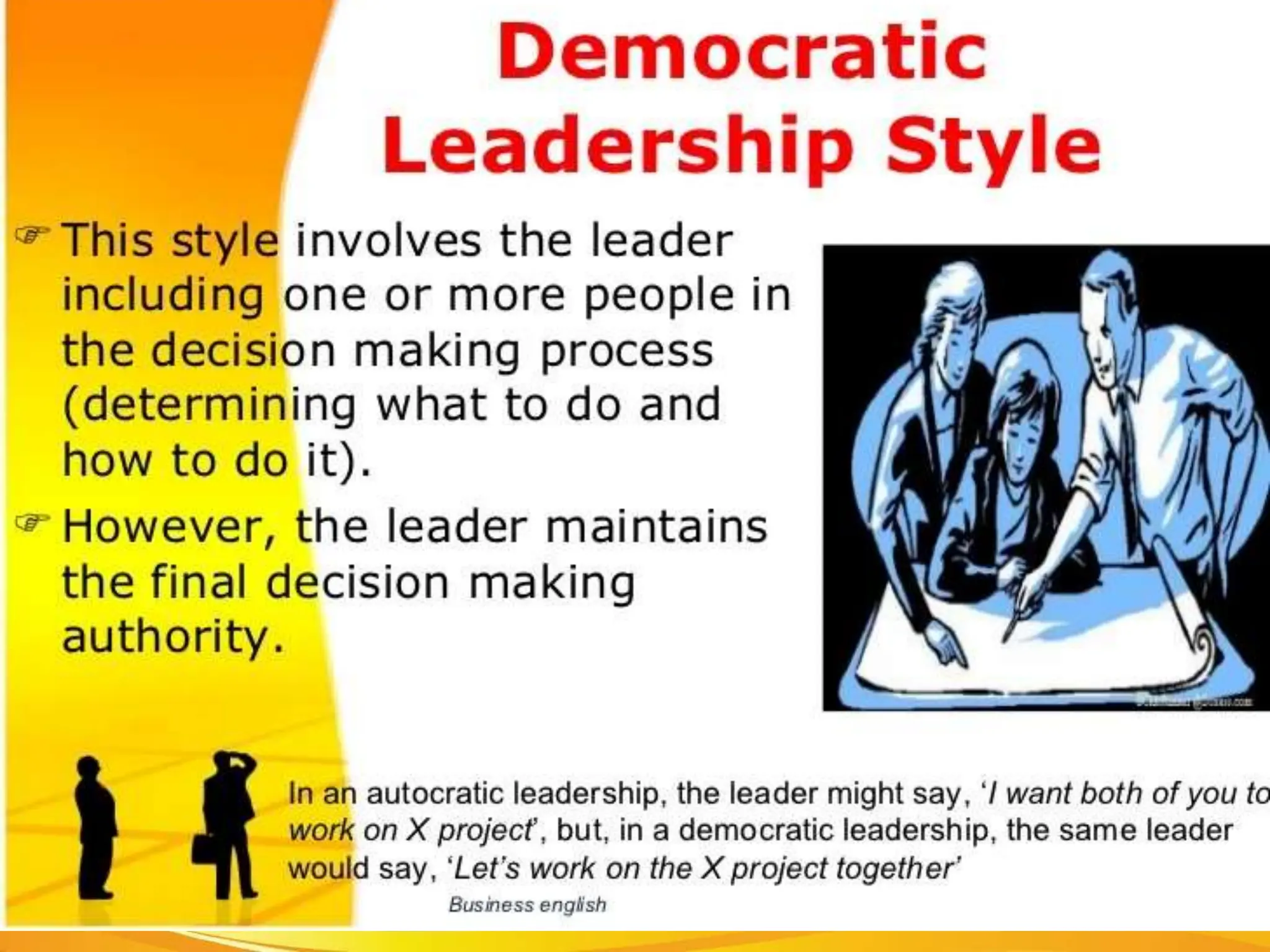 Democratic leadership style as one of the fundamental leadership style ...