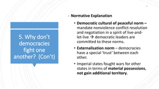 Democratic peace theory uc cambodia | PPTX