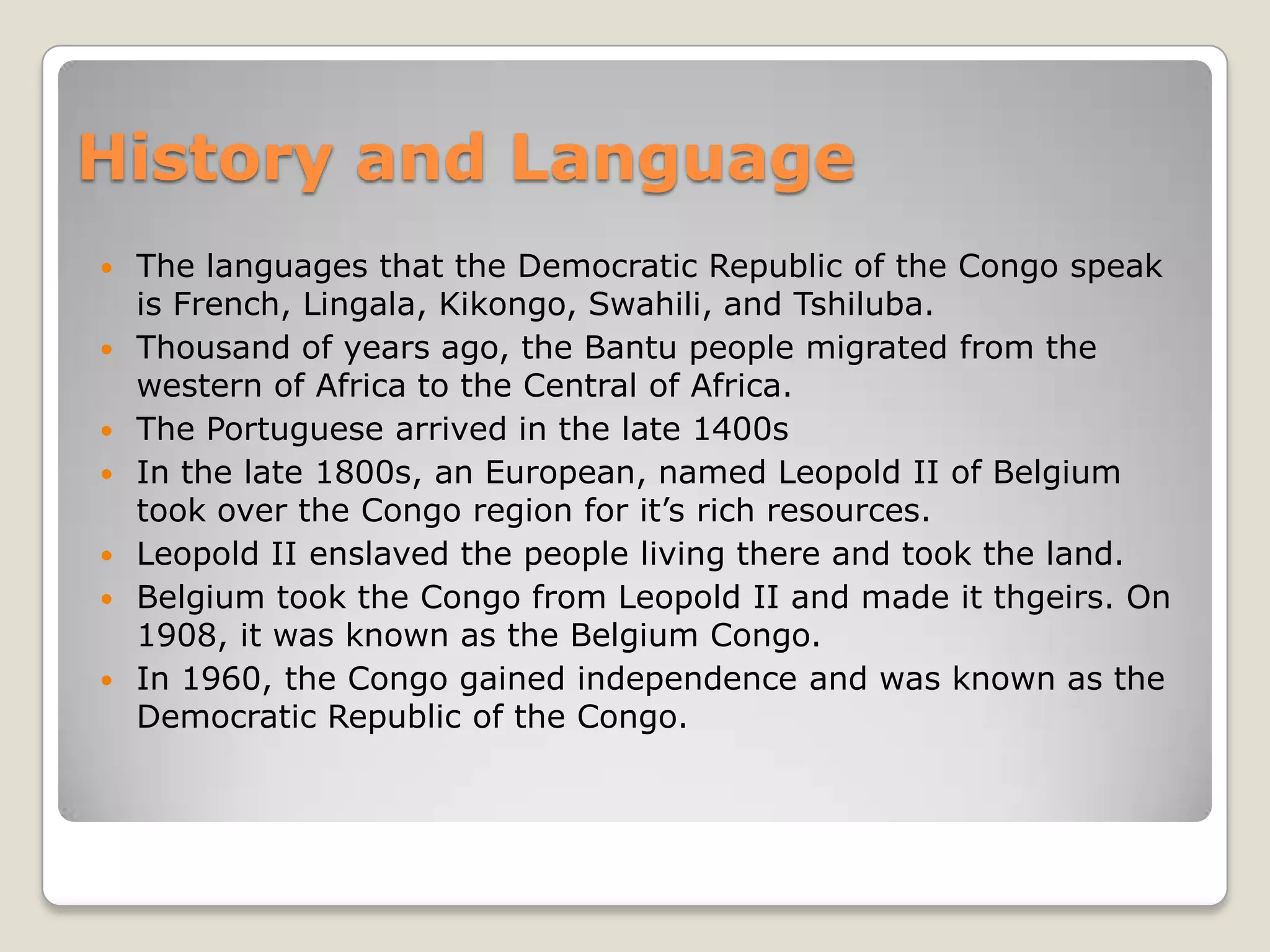 Democratic republic of the congo presentation | PPTX