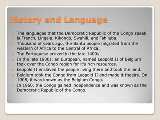 Democratic republic of the congo presentation | PPTX