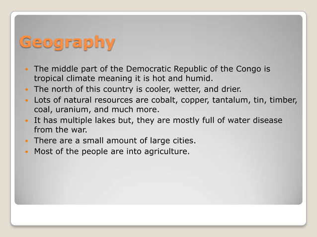 Democratic republic of the congo presentation | PPTX