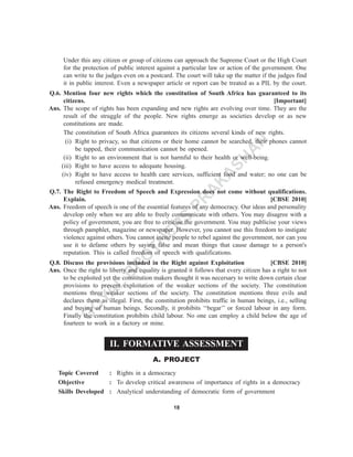 Democratic rights of class 9 | PDF
