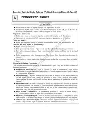 Democratic Rights Class 9