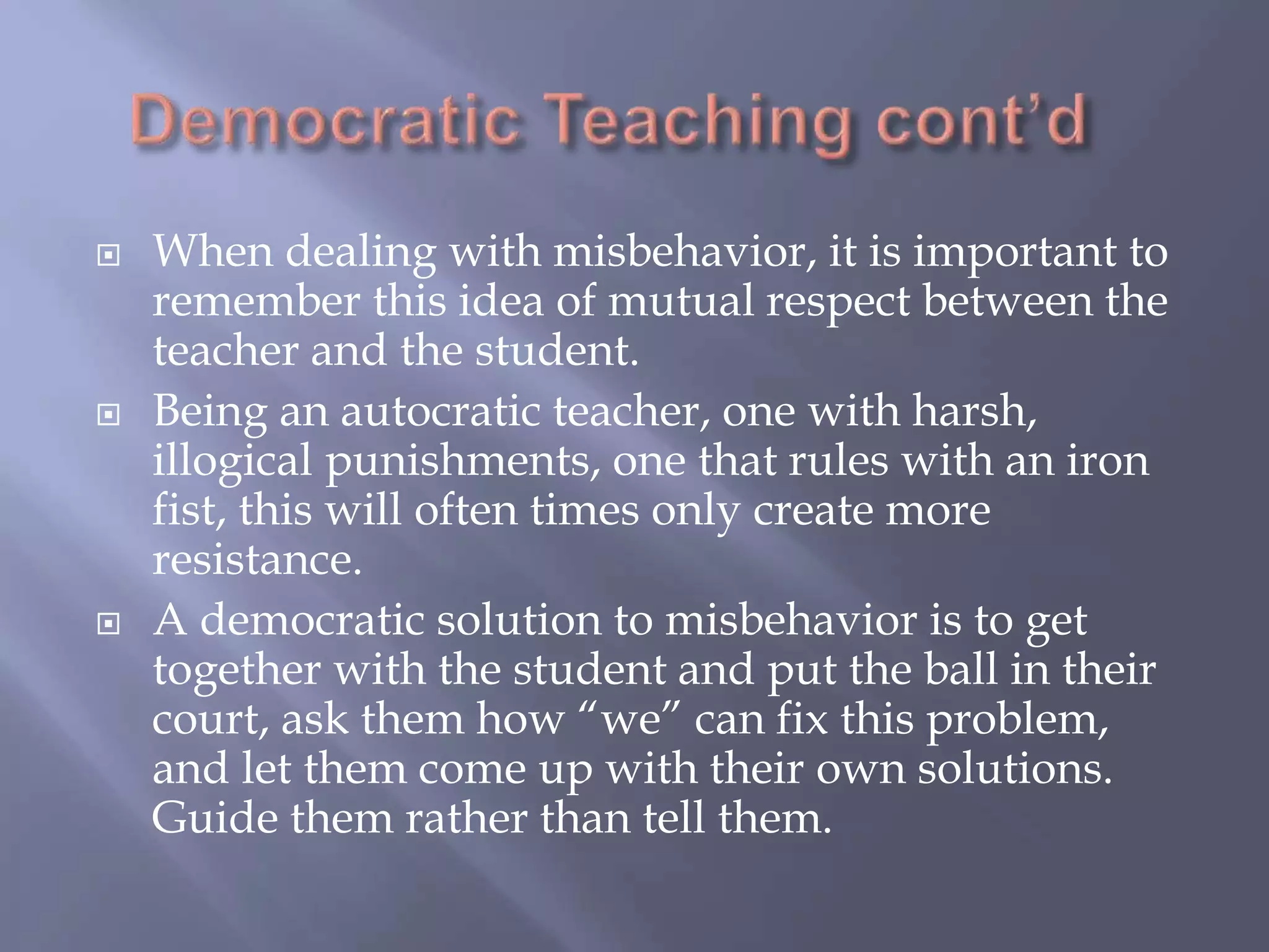 Democratic teaching and management | PPTX | Parenting Children Aged 4 ...