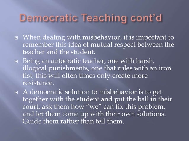 Democratic teaching and management | PPTX | Parenting Children Aged 4 ...