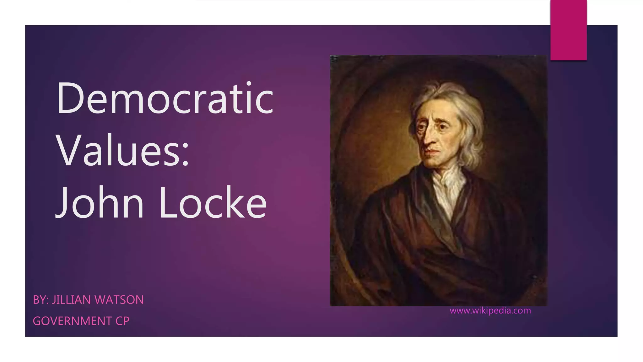 Democratic Values: John Locke | PPTX