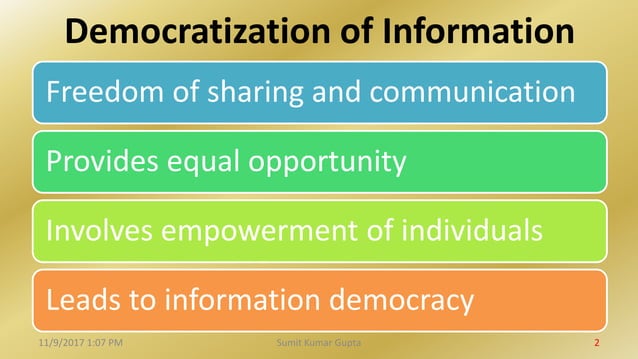 Democratisation of Information | PPT