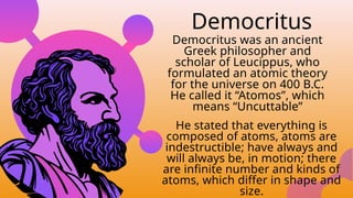 timeline of the atomic models in science chemistry | PPTX