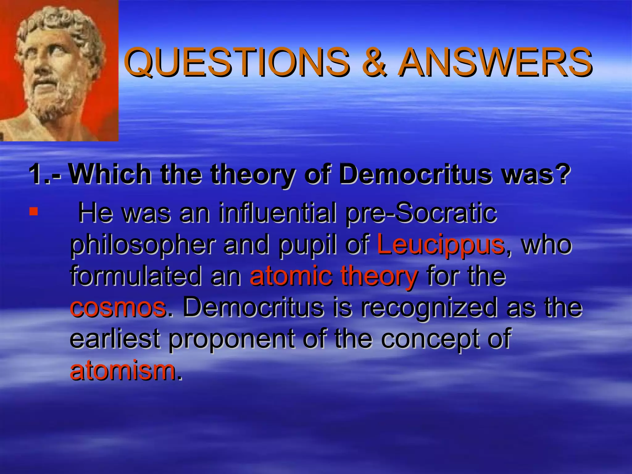 Democritus presentacion ppt | PPT