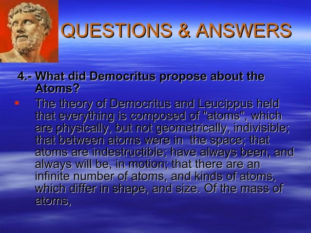 Democritus presentacion ppt | PPT | Physics | Science