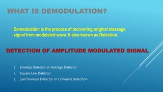 Demodulation of AM wave | PPTX