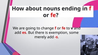 DEMO FOR ENGLISH noun plural and singular | PPTX