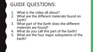 Earth and Life Science - Earth Subsystems Grade 11 | PPTX