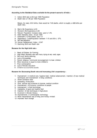 Demographic Transition model of India | DOCX