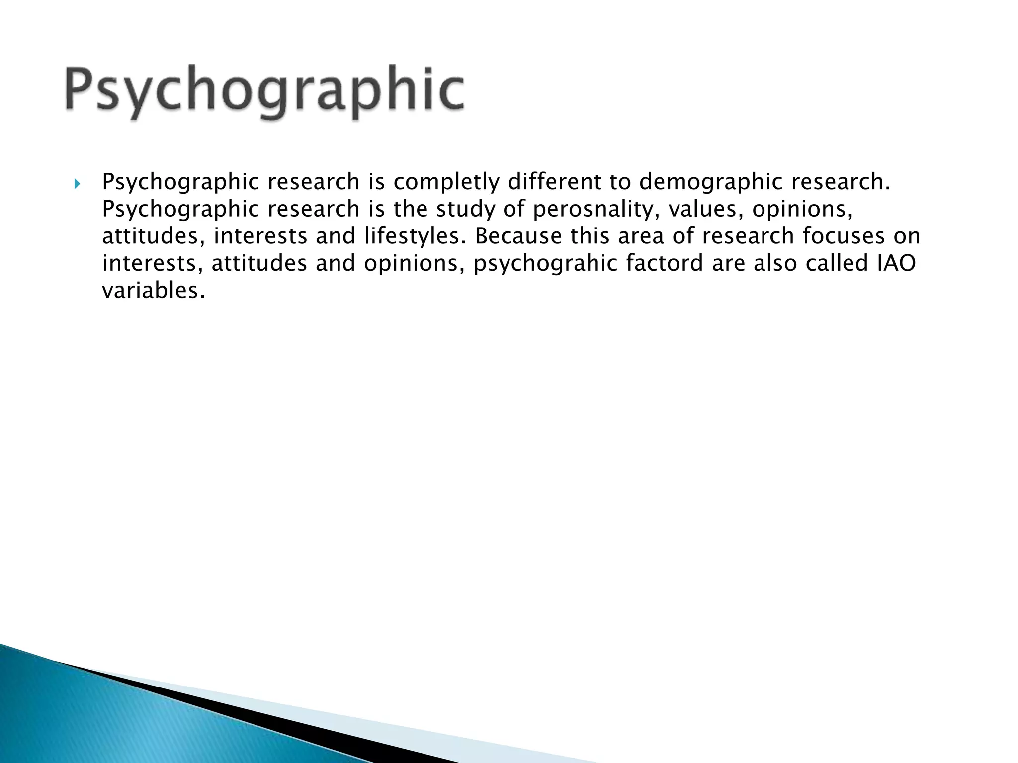 Demographic and psychographic research | PPT