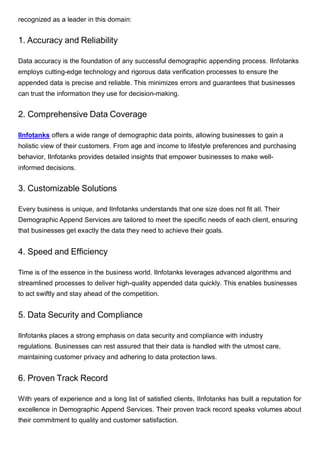 Why IInfotanks Is the Leader in Demographic Append Services.pdf