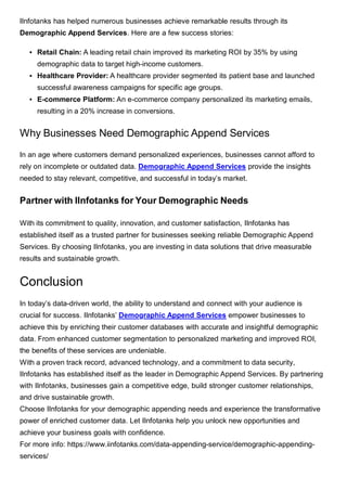 Why IInfotanks Is the Leader in Demographic Append Services.pdf