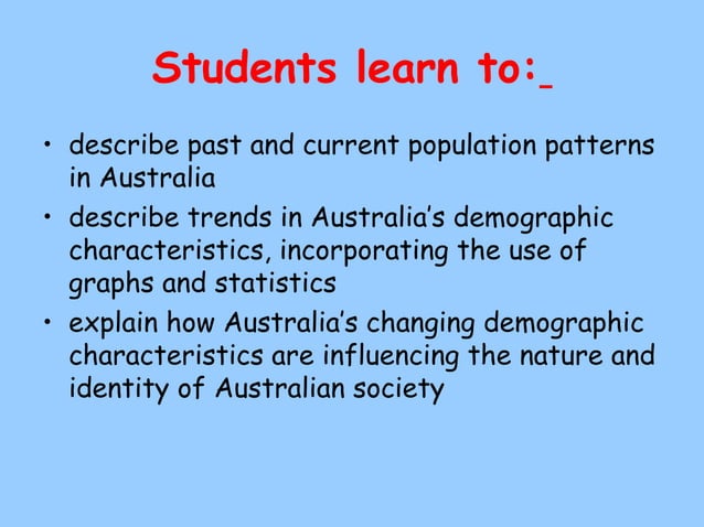 Demographic Characteristics of Australia (2013) | PPT