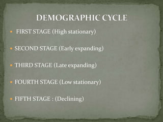 Demographic concepts , trends and population problems | PPTX