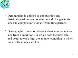 Demography and stages of demographic cycle | PPTX