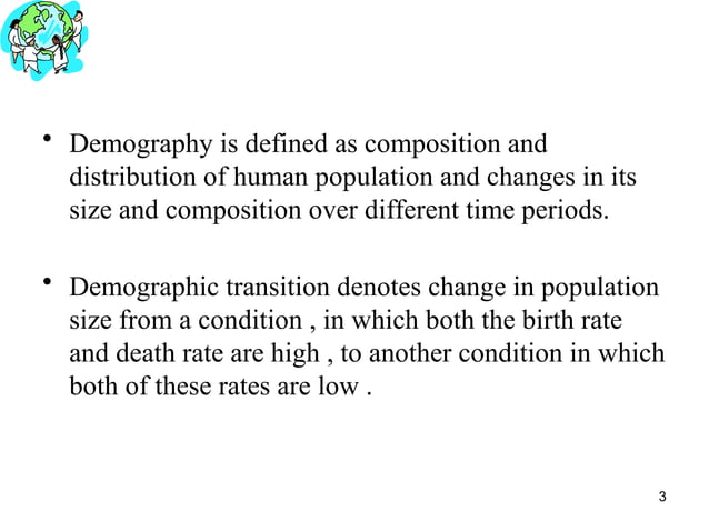 Demography and stages of demographic cycle | PPTX
