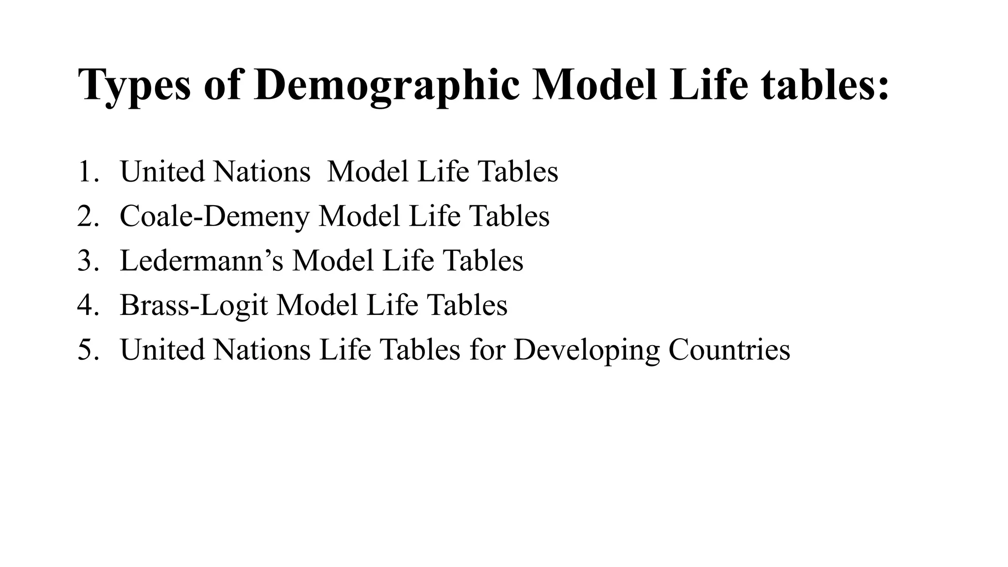 Demographic models | PPT