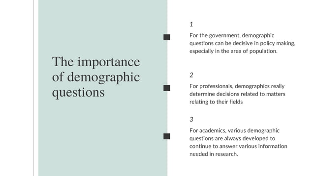 Demographic questions for your research | PPT
