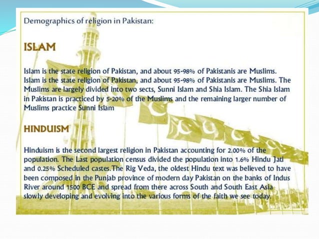 Demographics of religion in pakistan A presentation By Mr Allah Dad ...