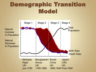 Demographic transition model of uk and india | PPTX