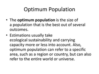 Demographic transition theory and Optimum Population | PPT