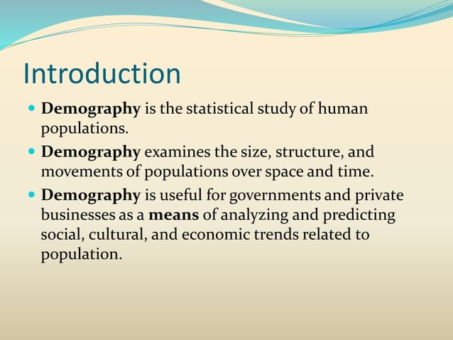 Demography | PPTX | Geology | Science