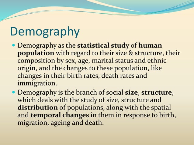 Demography | PPTX | Geology | Science